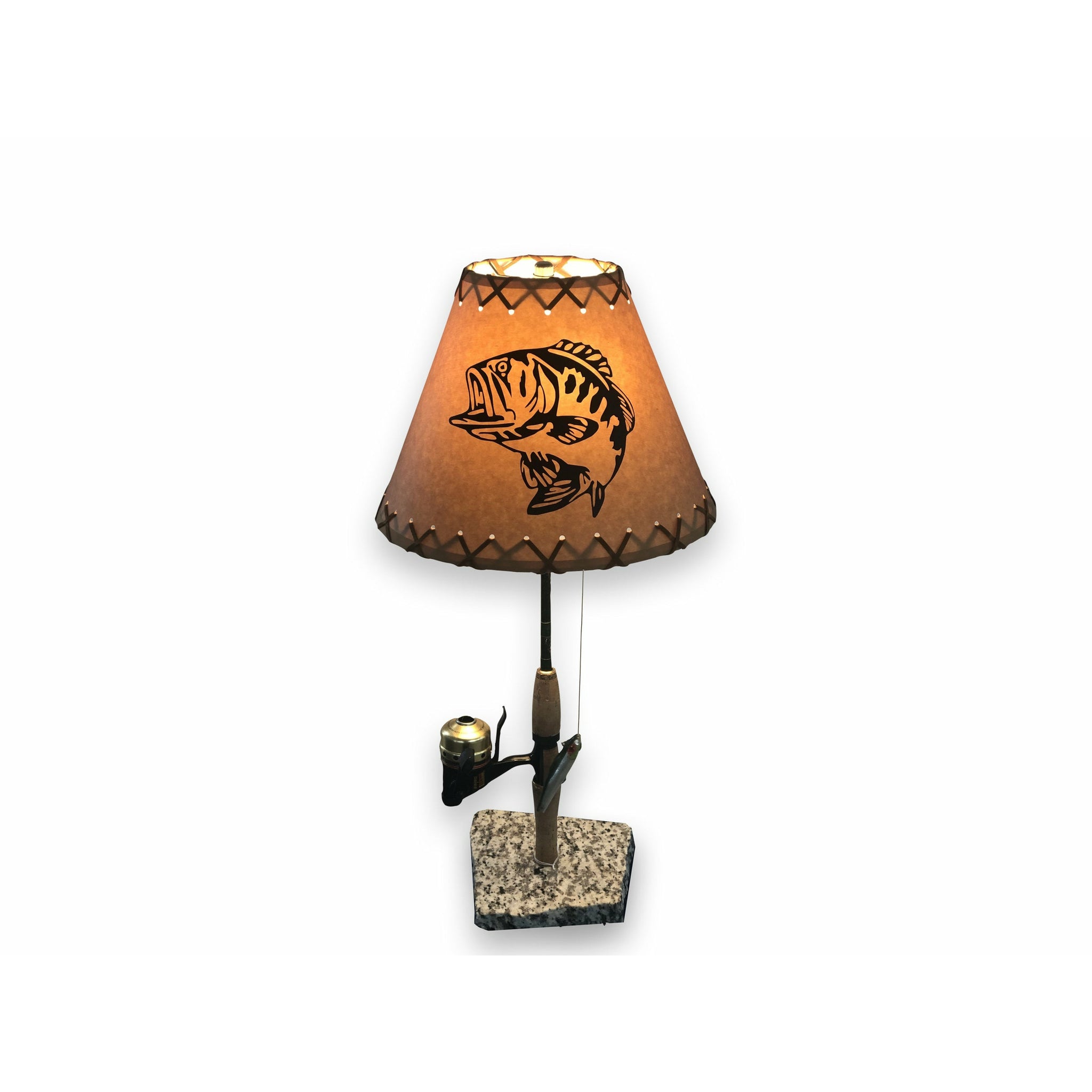 Bass Night Stand Lamp With 26” Tall Bps Fishing Rod – Reel Lamps